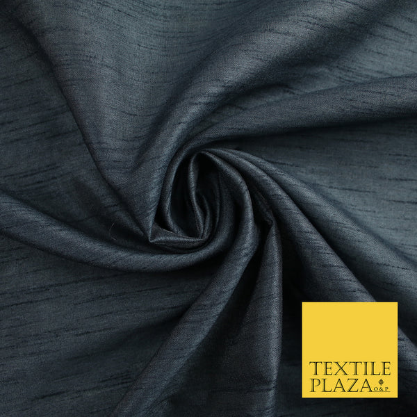 Storm Grey Plain Dyed Faux Dupion Raw Silk Polyester Dress Fabric Mate