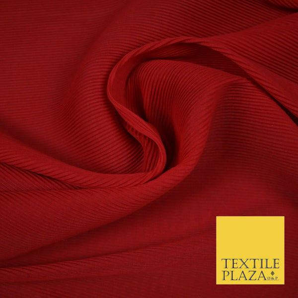 Red Micro Mini Pleated Crushed Crinkle Textured Stretch Plisse Fabric ...