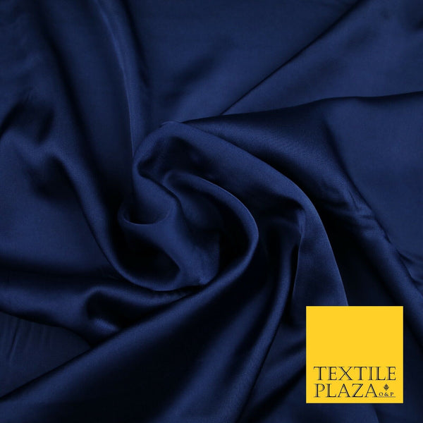 MIDNIGHT BLUE Fine Silky Smooth Liquid Sateen Satin Dress Fabric Drape ...