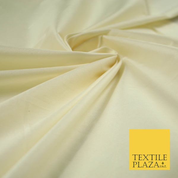 CREAM Premium Plain Dyed Faux Matte Silk TAFFETA Dress Fabric Material ...